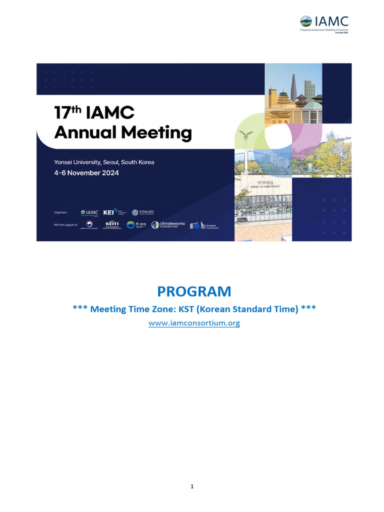 IAMC-2024_program-detailed_final | PDF | Climate Change Mitigation | Climate Change
