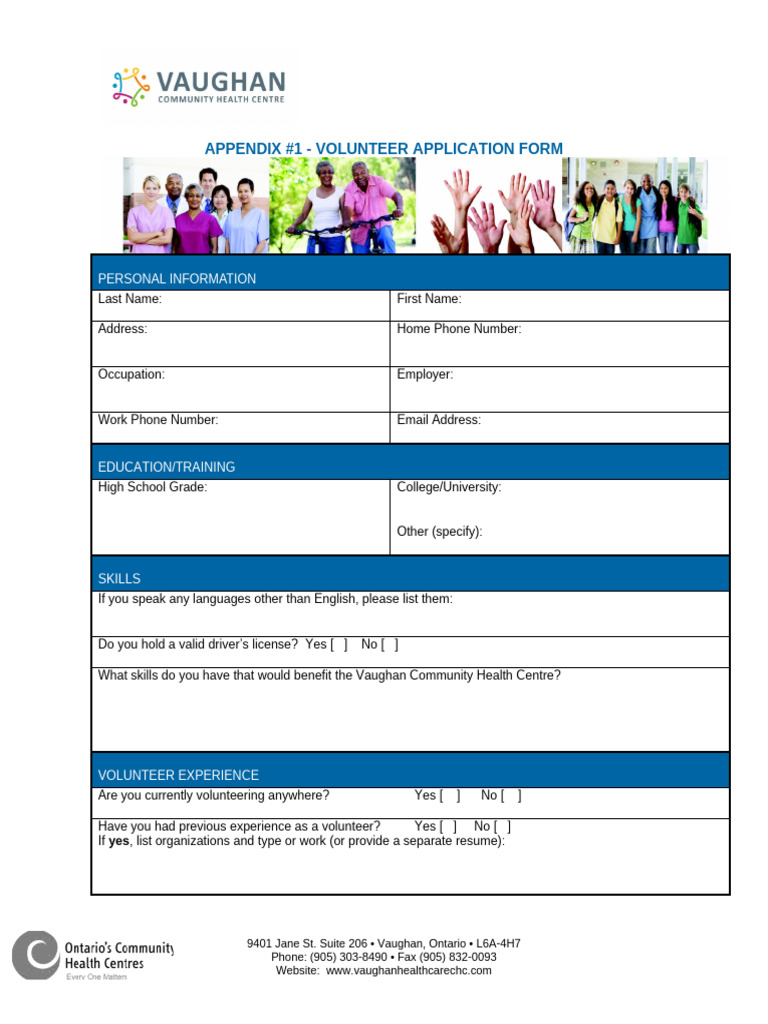 Appendix 1 Volunteer Application Form | PDF | Vaccines | Pediatrics