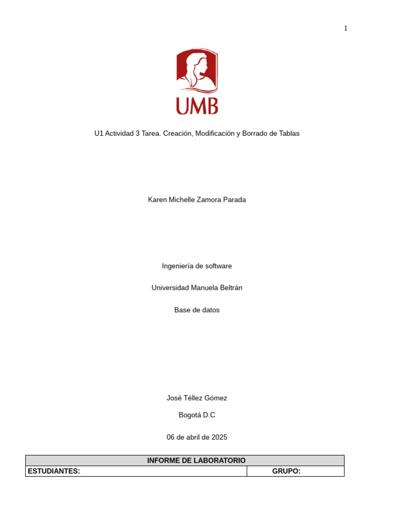 Actividad 3 Tarea. Creación, Modificación y Borrado de Tablas MYSQL | PDF | Bases de datos | Mi sql