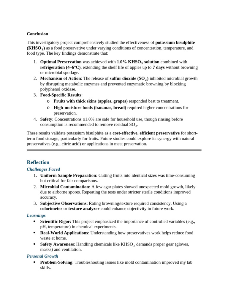 Conclusion This | PDF | Food Preservation | Food Science