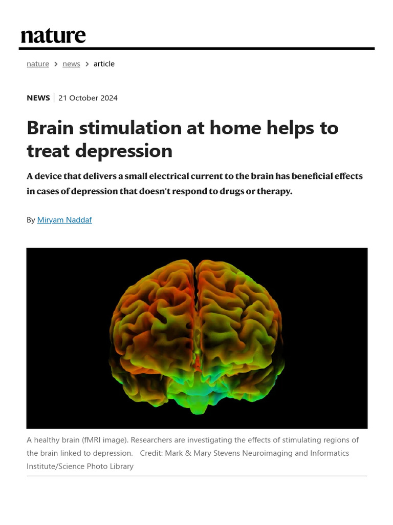 Brain Stimulation at Home Helps To Treat Depression | PDF | Major ...