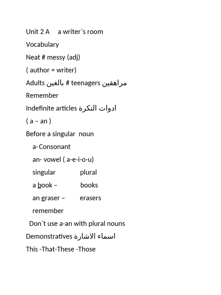 Unit 2 A, B, C A Writer | PDF