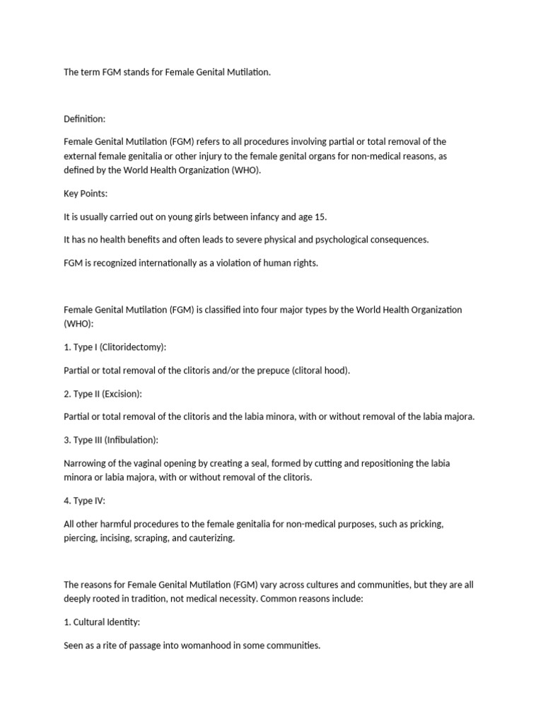 Female Genital Mutilation | PDF | Female Genital Mutilation | Clitoris