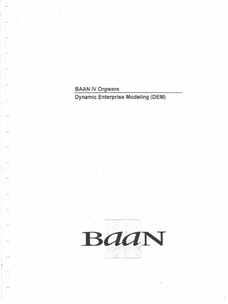 BaaN - BAAN IV Orgware - Dynamic Enterprise Modeling (OEM) | PDF | Business