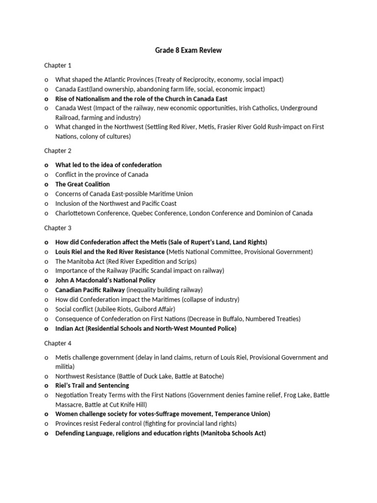 Grade 8 Canadian History Exam Review | PDF | Métis | North America