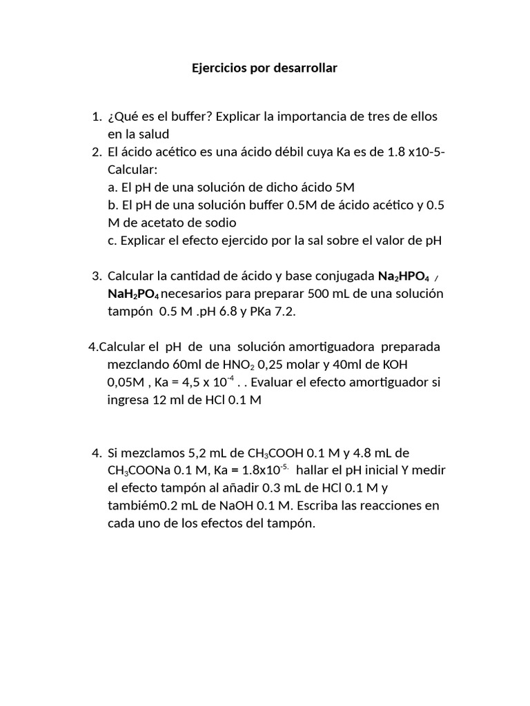 Sem 07 - Buffer - Ejercicios Por Desarrollar | PDF