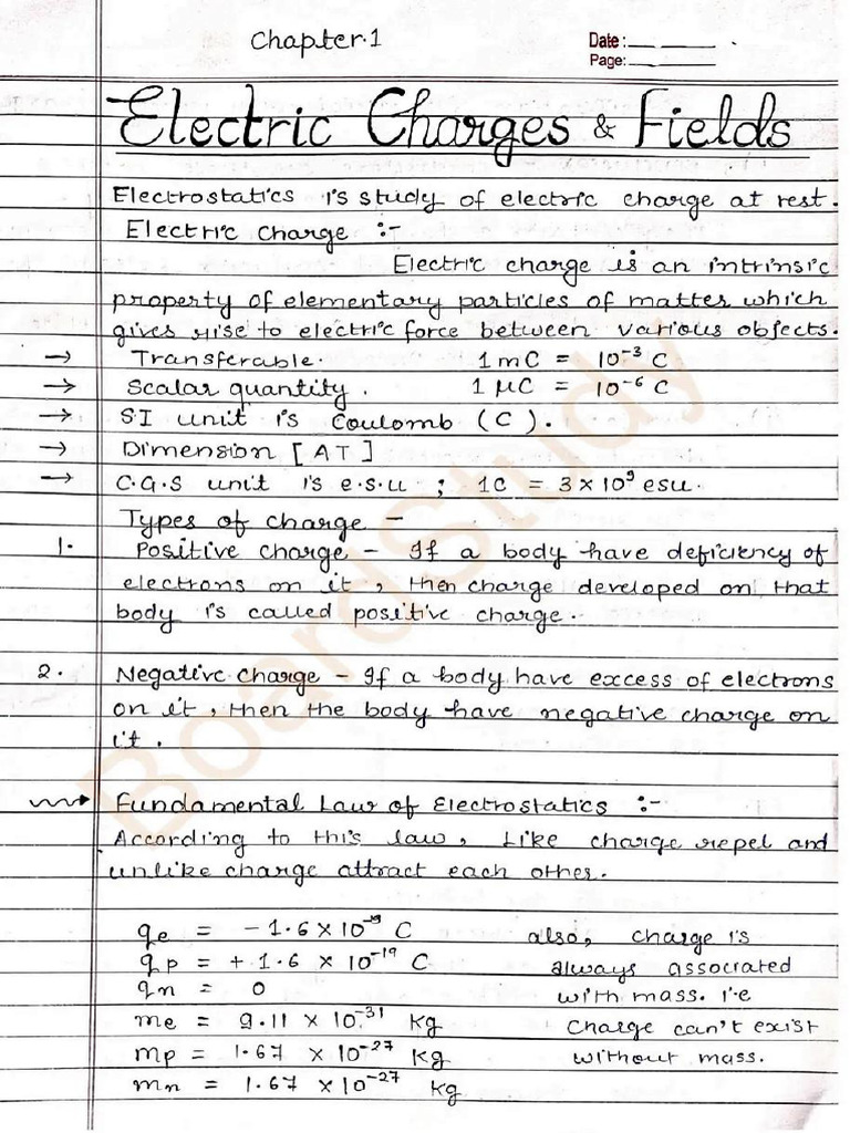 Electric Charge and Field | PDF