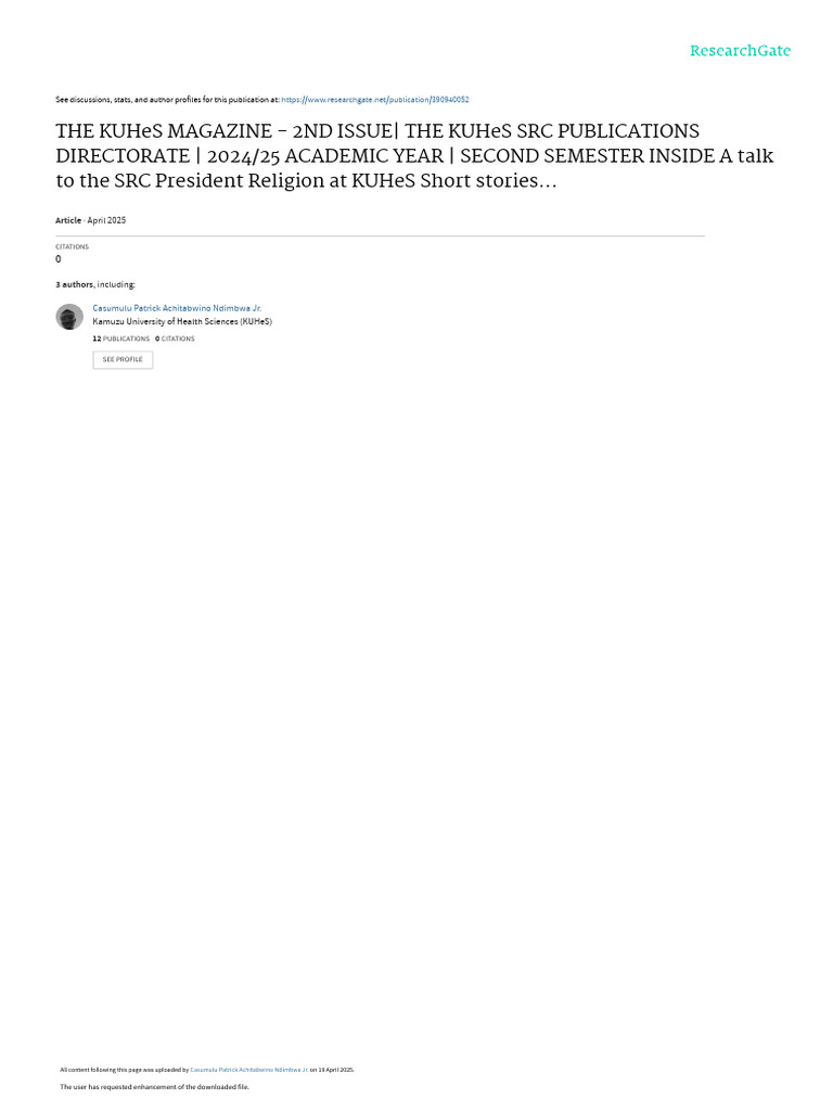 2024 KUHeS MAGAZINE - Latest | PDF | Faith | Dental Degree