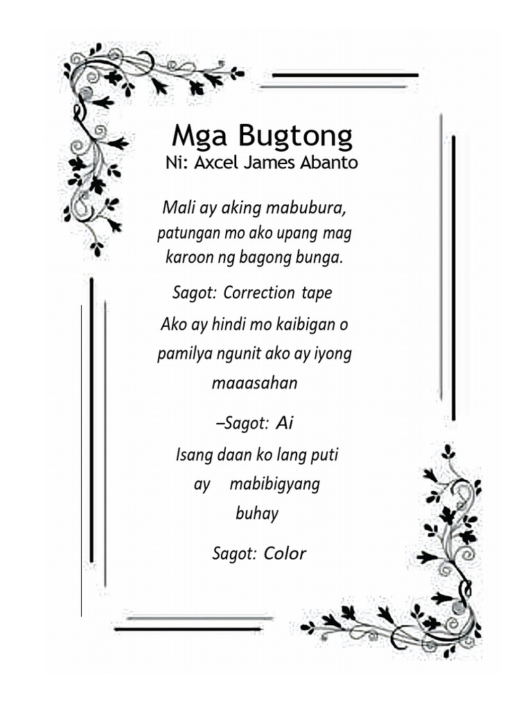 Mga Bugtong | PDF