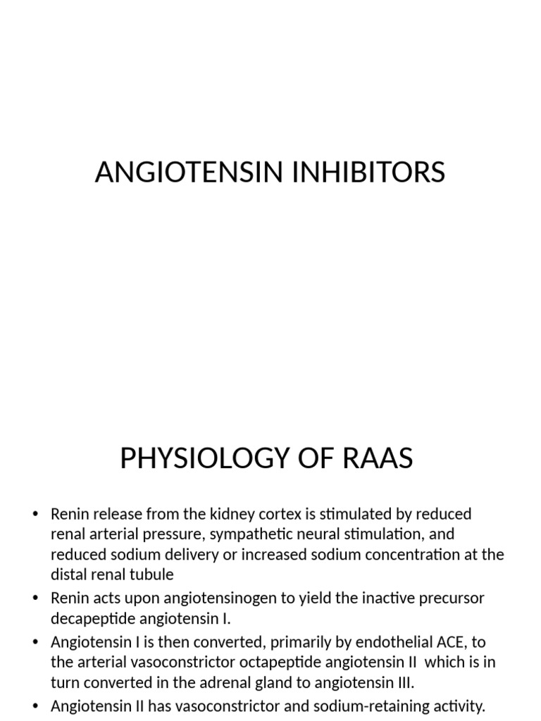 Angiotensin Inhibitors | PDF | Angiotensin