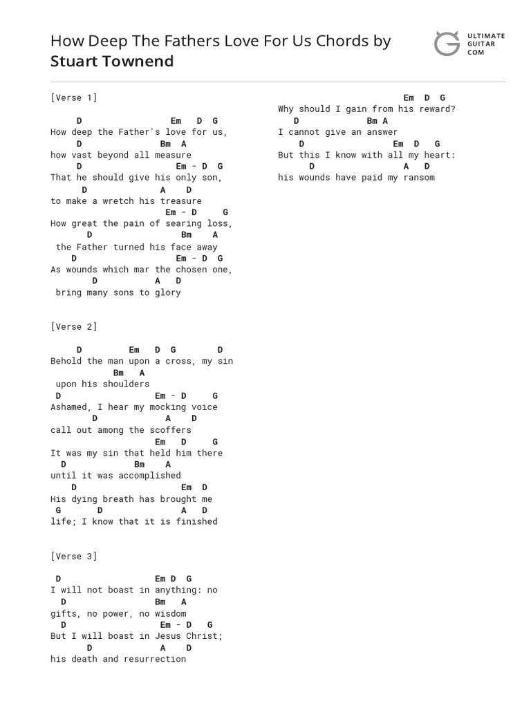 How Deep the Father's Love Chords | PDF