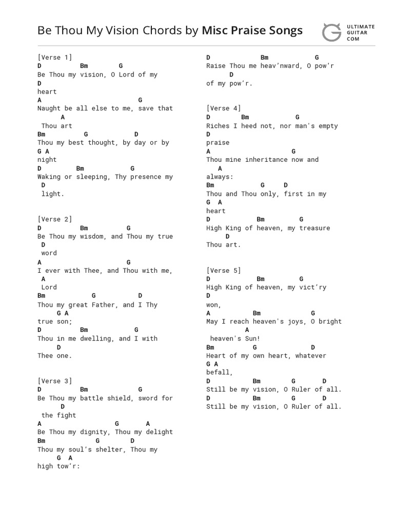 Be Thou My Vision Guitar Chords | PDF