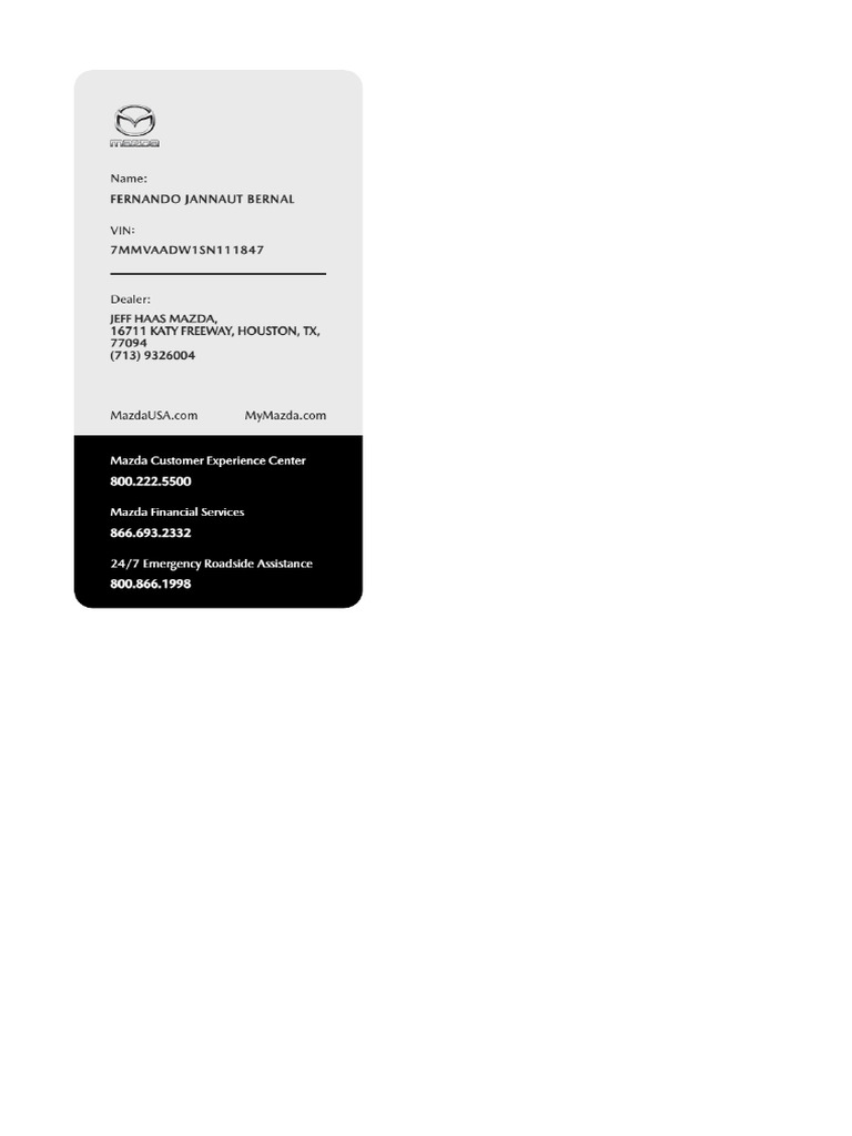 Fernandos Owner Card | PDF
