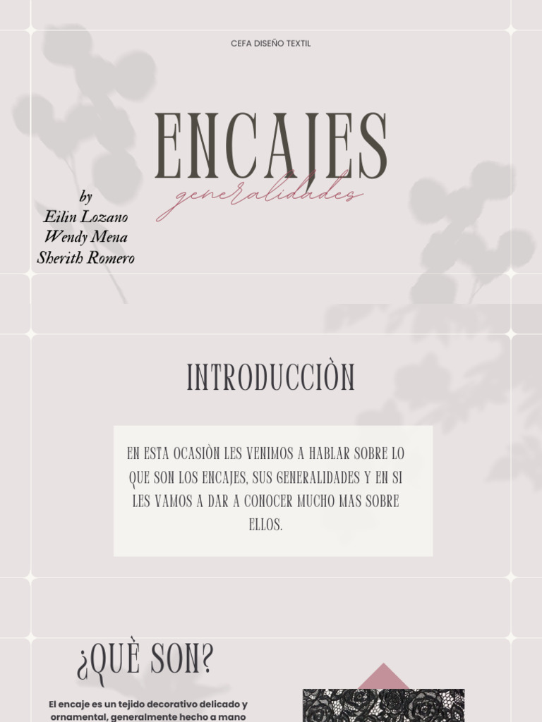 Encajes: Historia y Tipos de Tejido | PDF | Cordón | Textiles