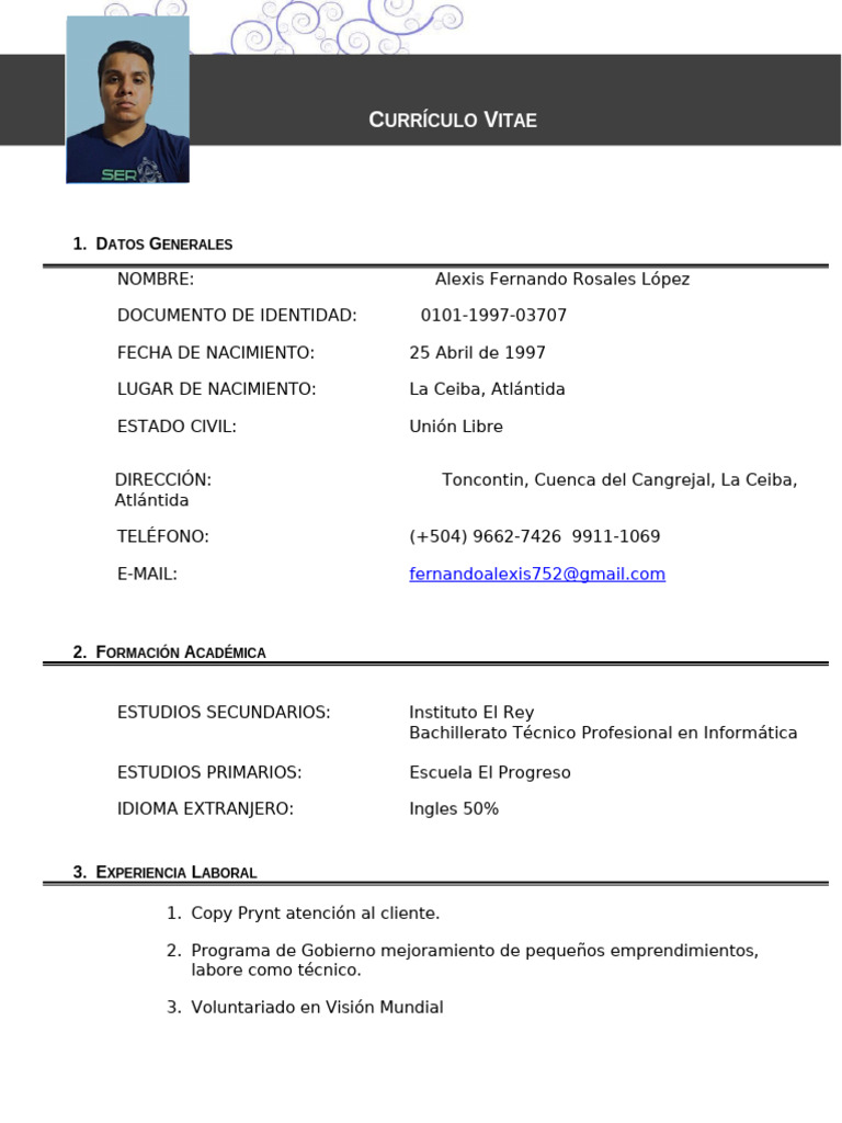 Curriculum Vitae Kelvin | PDF