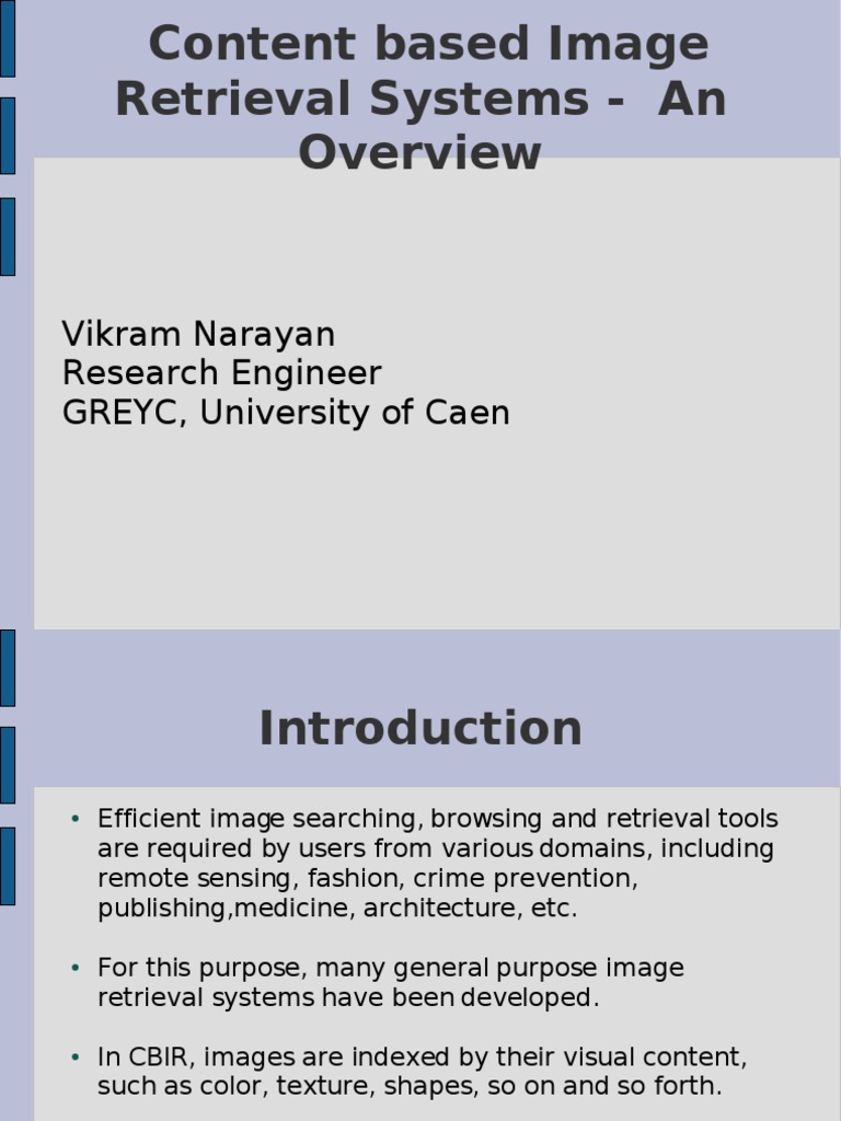 CBIR Systems - An Overview of Content Based Image Retrieval | PDF | Information Retrieval ...