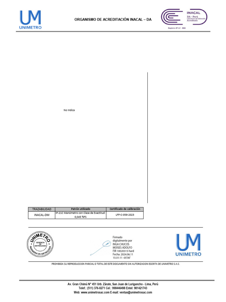 Manometro Marca Blue Ribbon, Serie P-1510 | PDF | Calibración ...