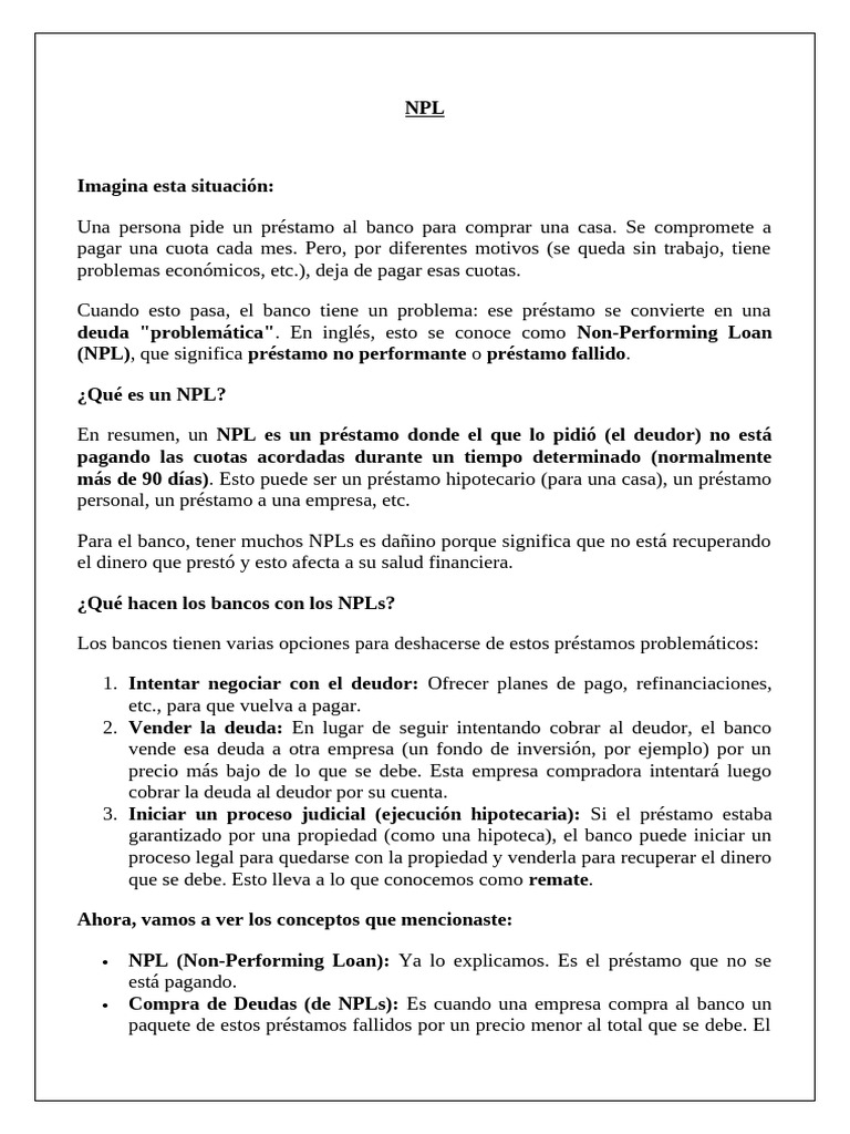 NPL | PDF | Subasta | Hipotecas