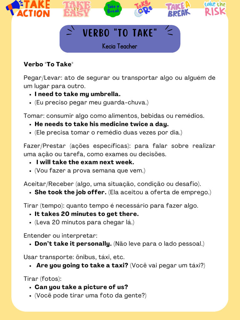 Verbo To Take | PDF