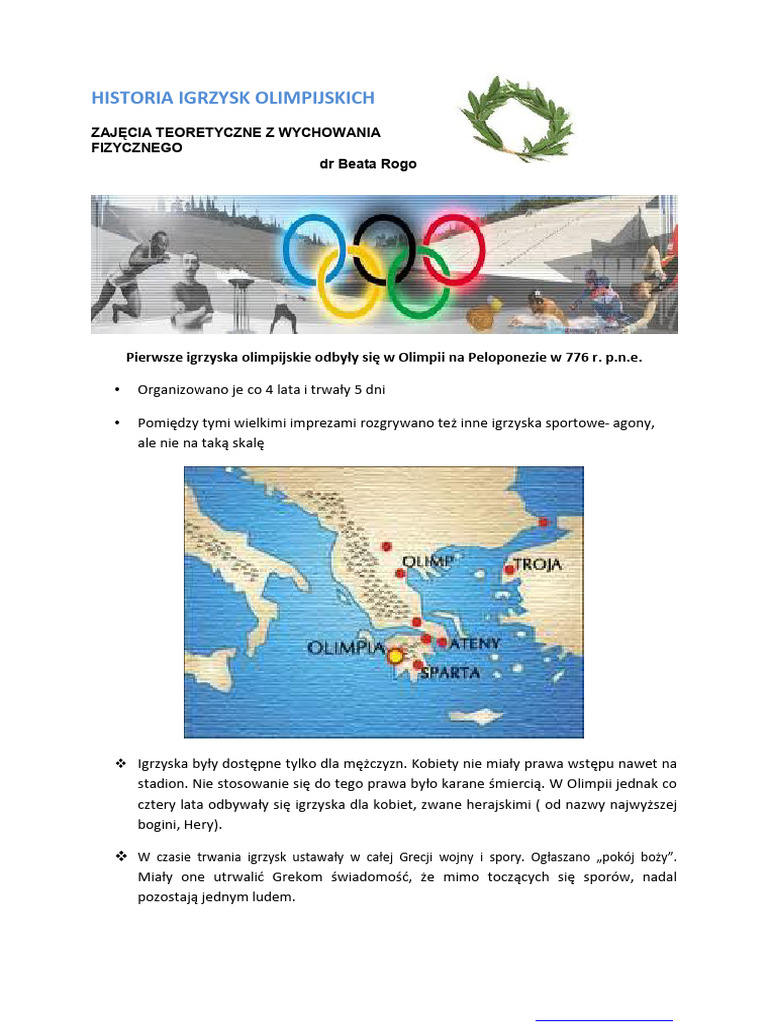 Historia Igrzysk Olimpijskich | PDF