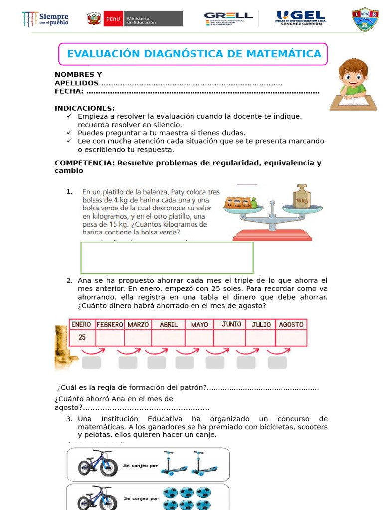 Demuestro Mis Aprendizajes Matematica Resuelve Problemas de Regularidad ...