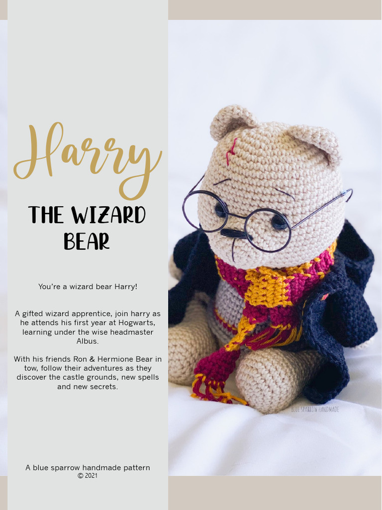 Harry: The Wizard Bear | PDF | Crochet | Sewing