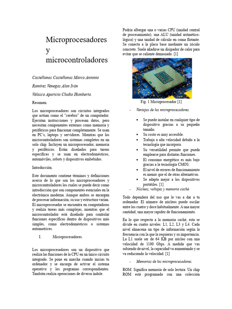 Microprocesadores y Microcontroladores-1 | PDF | Unidad Central de procesamiento | Microcontrolador