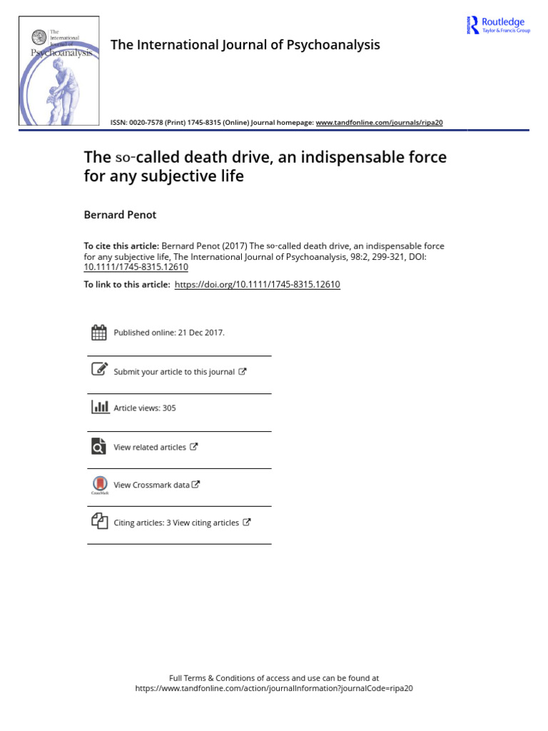 Understanding the Death Drive in Psychoanalysis | PDF | Psychoanalysis ...
