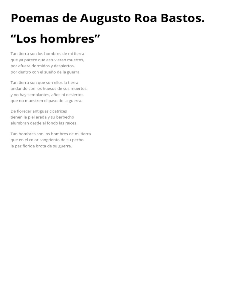 Poemas de Augusto Roa Bastos | PDF