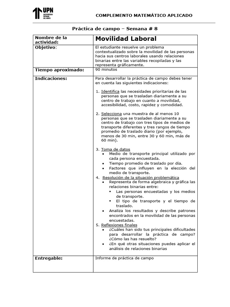 Práctica de Campo | PDF | Matemáticas