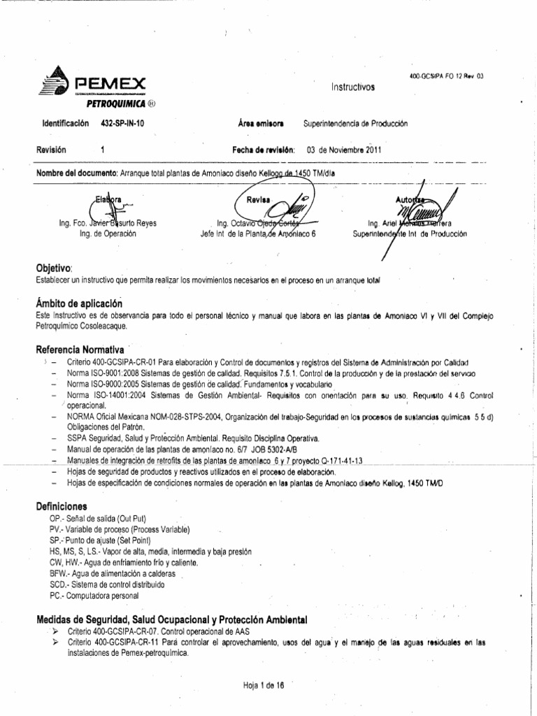 432-Sp-In-10 Arranque Total Plantas Kellogg | PDF