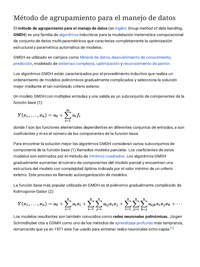 Método de agrupamiento para el manejo de datos | PDF | Matemáticas Aplicadas | Ciencia computacional