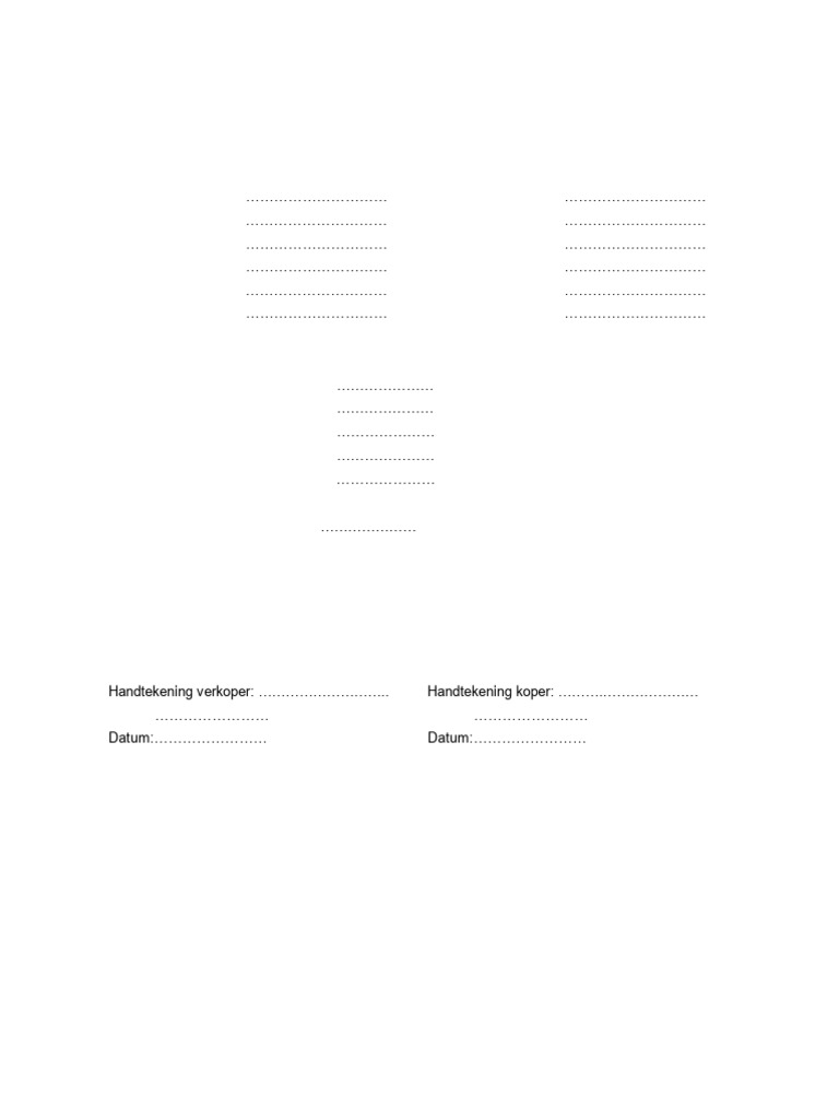 Koopakte Voorbeeld | PDF