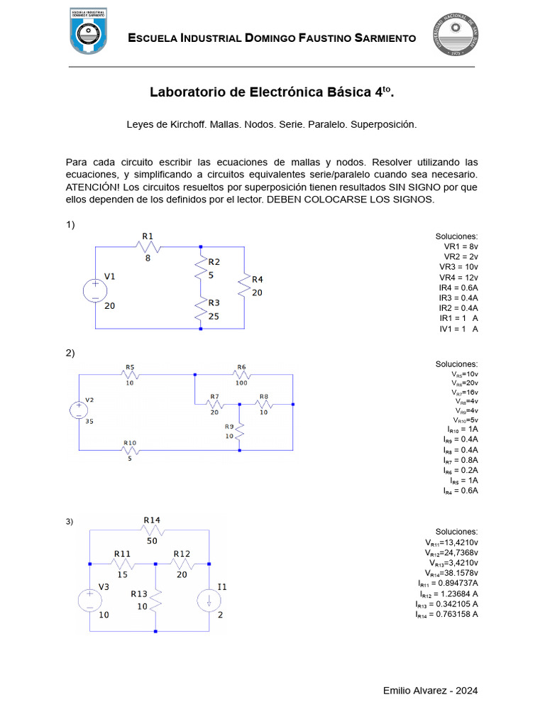 Guia N1 Ejercicios Resistencias 2024 | PDF