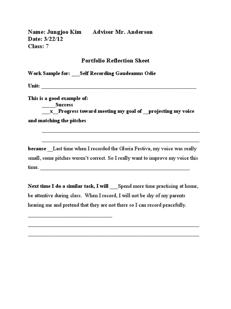 Voice Projection Progress Reflection | PDF | Career & Growth | Business
