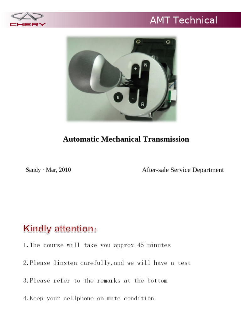 AMT Technical Training: Automatic Mechanical Transmission | PDF ...