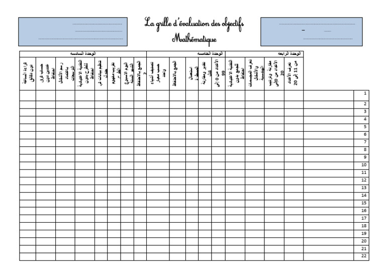 Grille D'éval Maths 4 5 6 | PDF