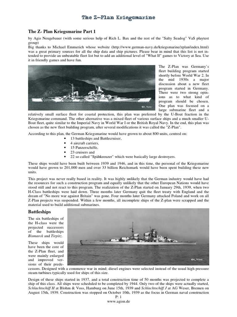 Z-Plan: Germany's Naval Ambitions | PDF | Cruiser | Battlecruiser