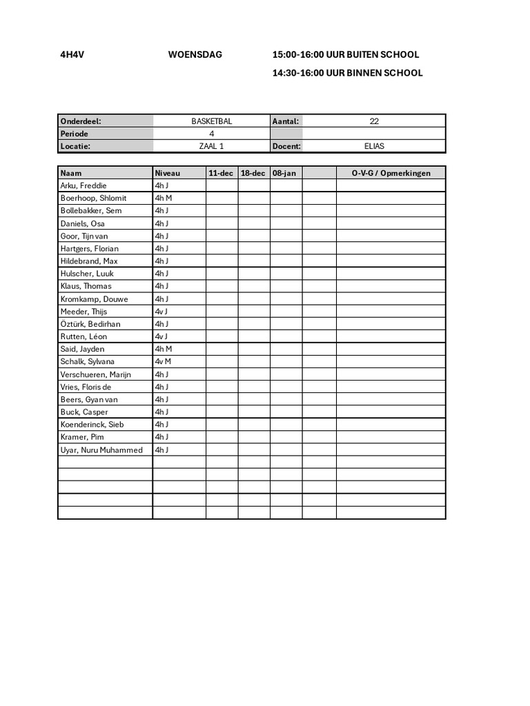 Lijsten - Periode 4 - 4H4V | PDF