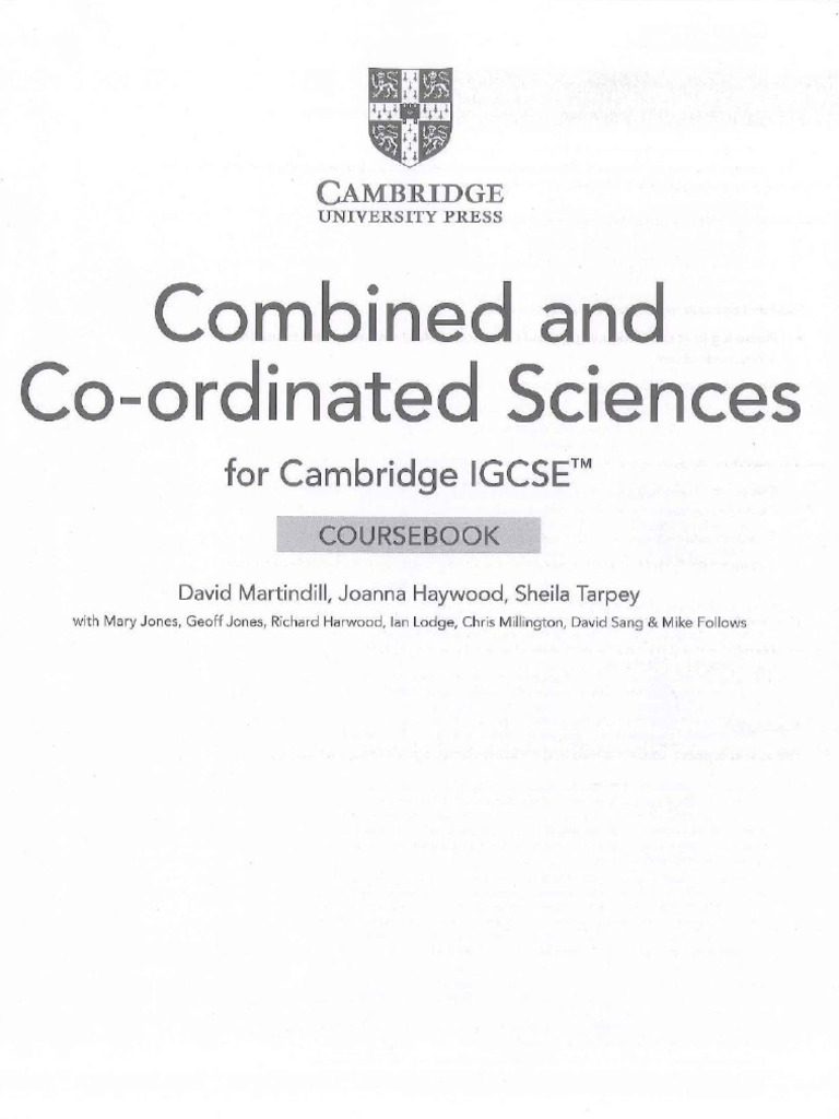 Cambridge IGCSE Combined and Co-Ordinated Sciences (Second Edition 2023 ...