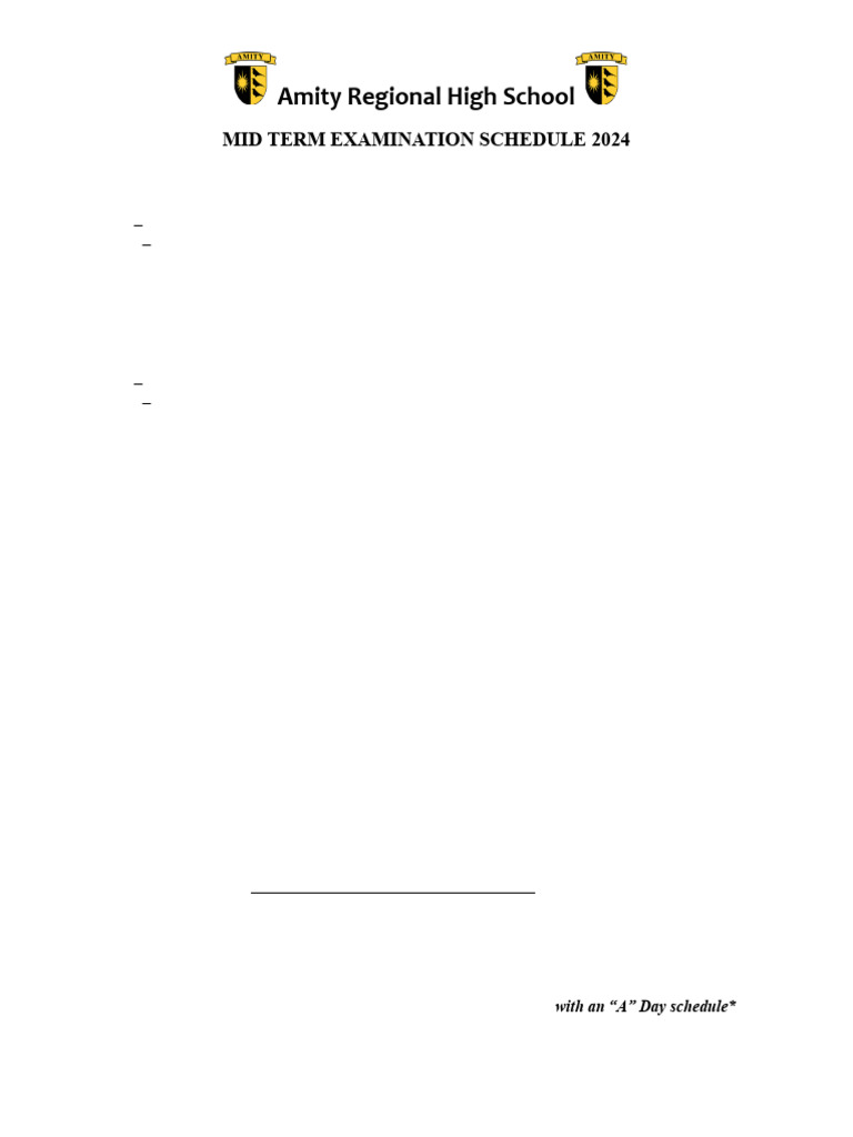 Midterm Exam Schedule 2024 | PDF
