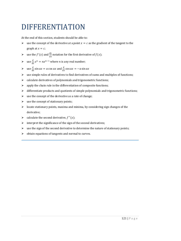 Differentiation | PDF | Derivative | Differential Calculus