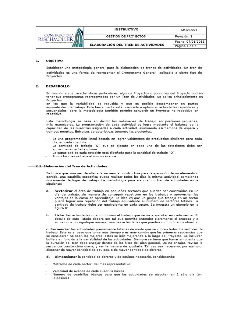 TREN DE ACTIVIDADES_ INSTRUCTIVO | PDF | Informática