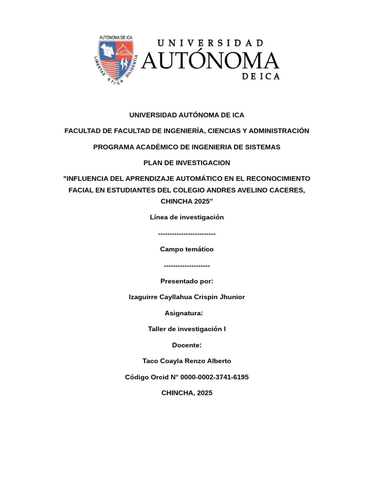 Universidad Autónoma de Ica | PDF | Aprendizaje automático | Aprendizaje