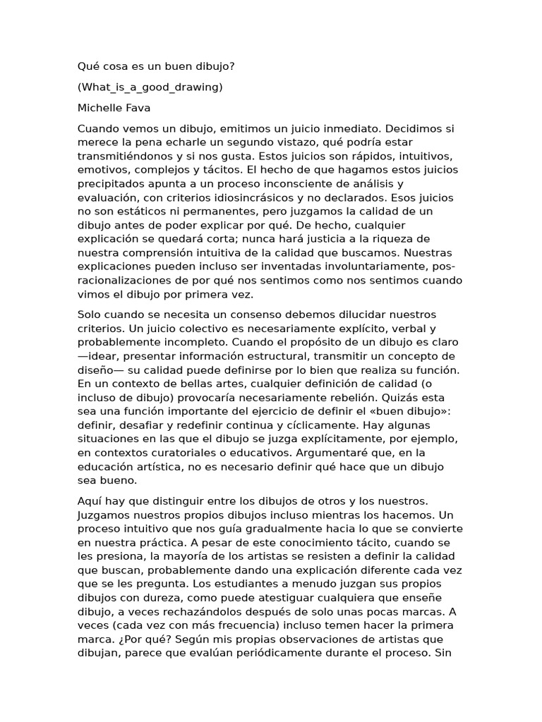 Fava Michelle - Que Es Un Buen Dibujo | PDF | Pensamiento | Ciencia ...