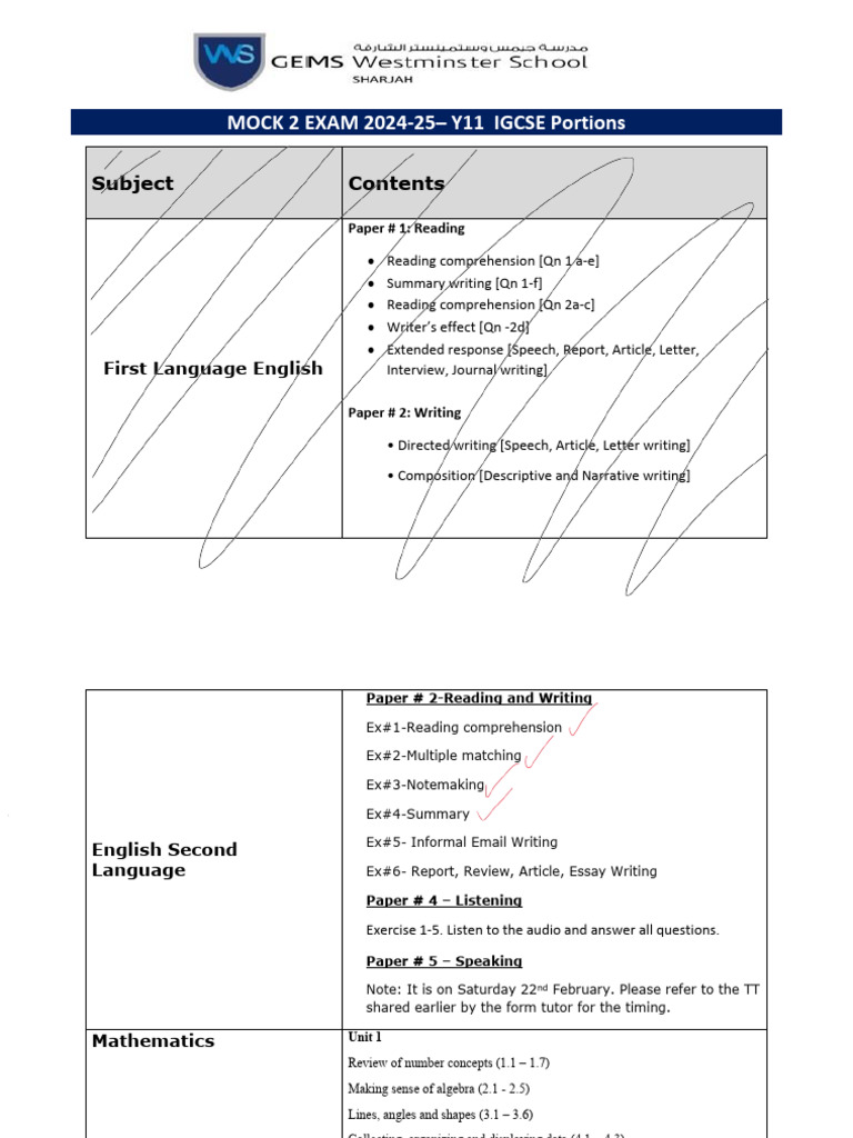 Open Y11 IGCSE PORTIONS - MOCK 2 EXAM | PDF | Chemistry | Physics