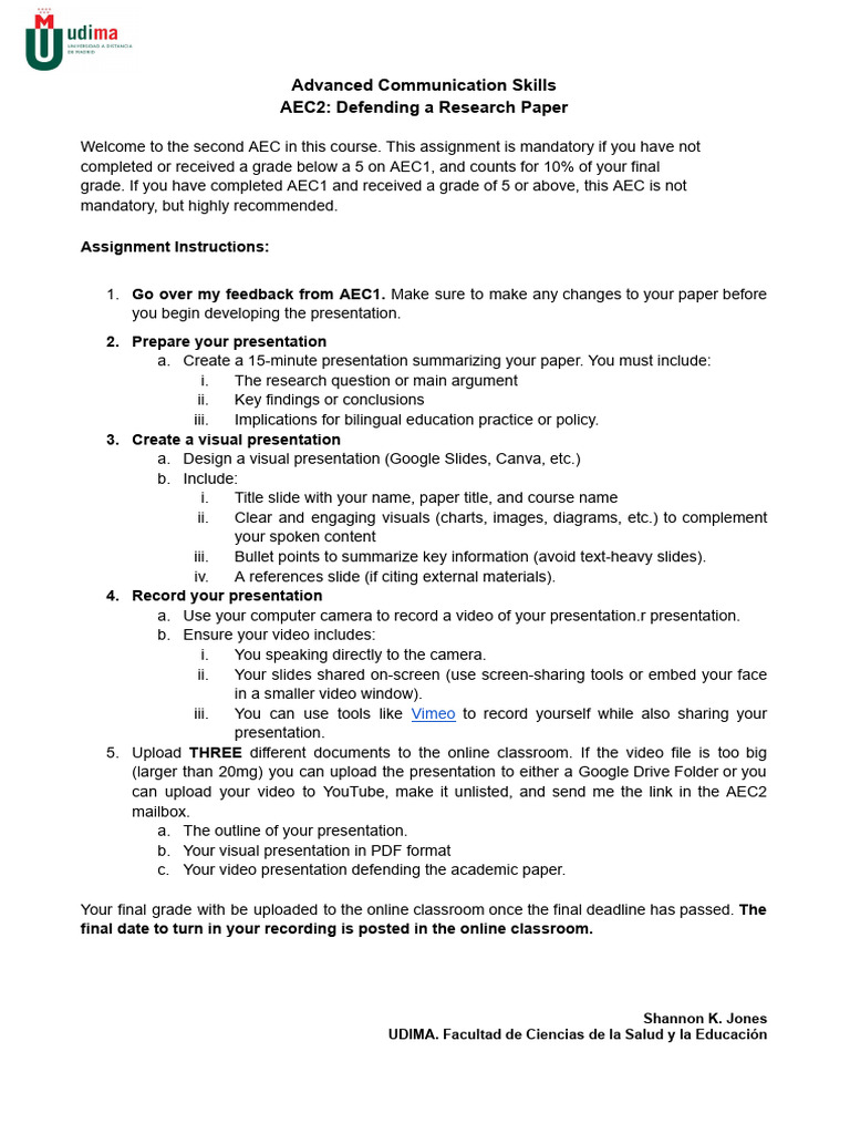 AEC2 2024 - Defending A Research Paper | PDF