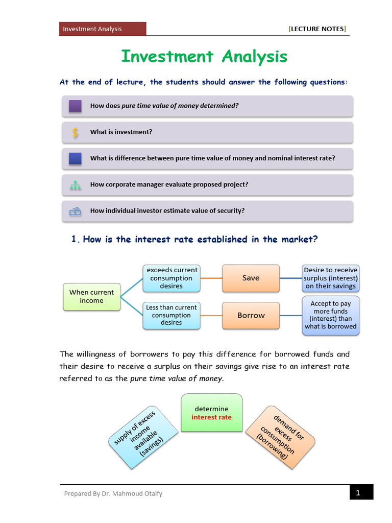 Investment Analysis Lecture | PDF | Valuation (Finance) | Discounted ...