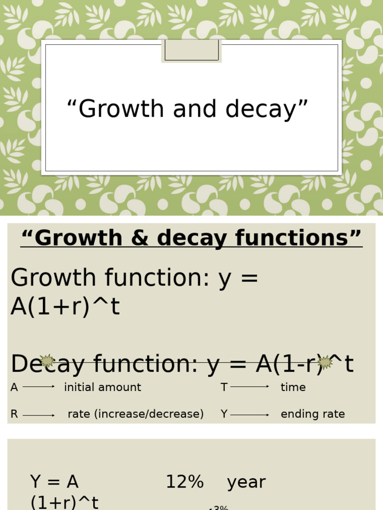 Growth and Decay | PDF