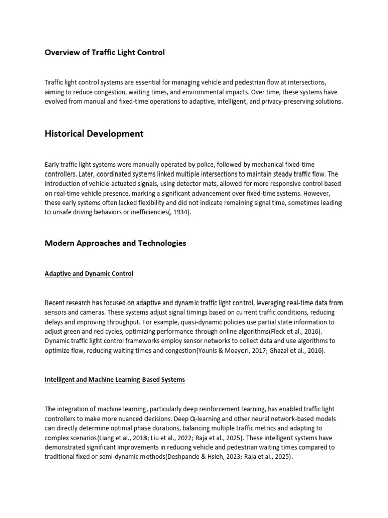 Overview of Traffic Light Control | PDF | Traffic | Traffic Light